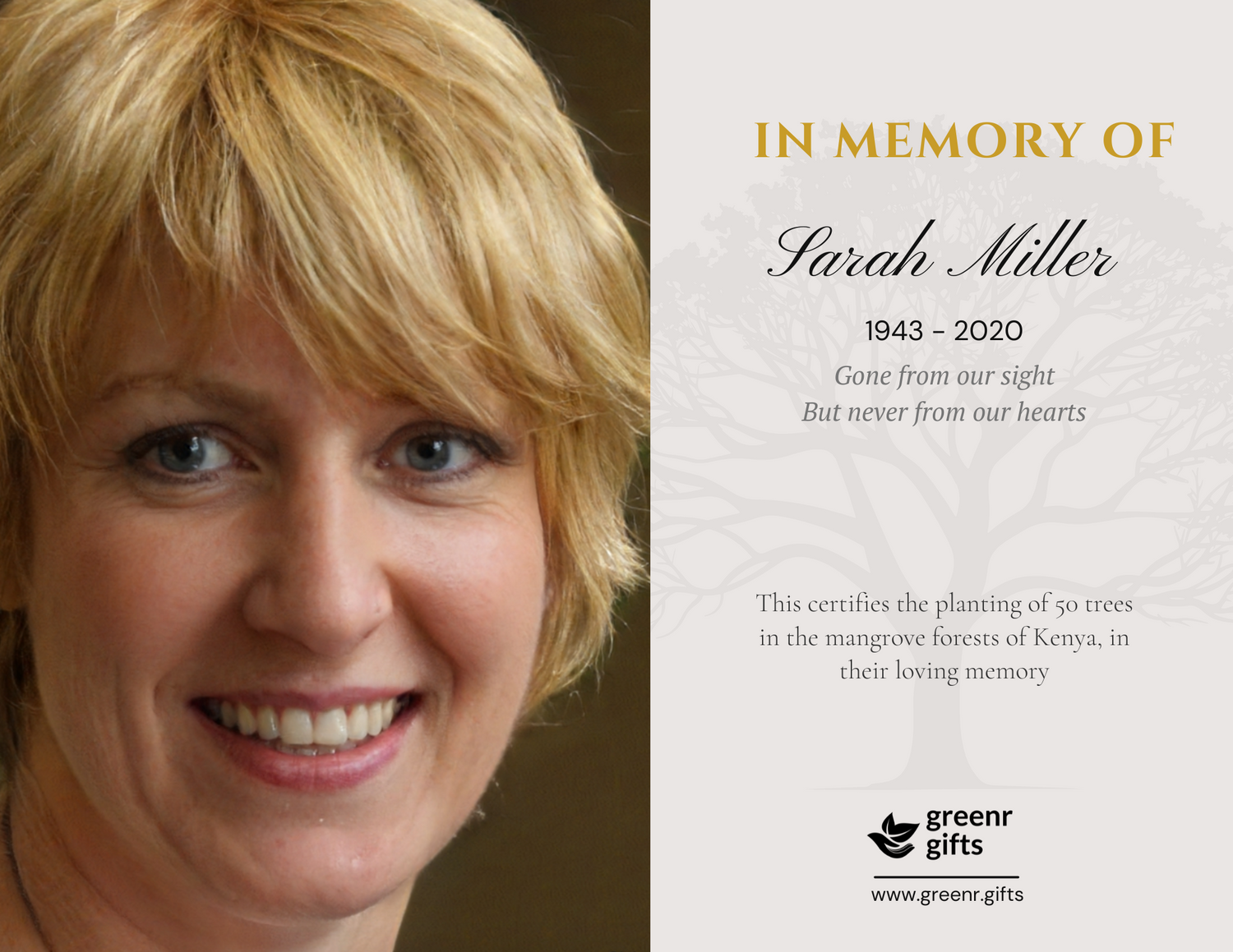 Example certificates – Greenr Gifts